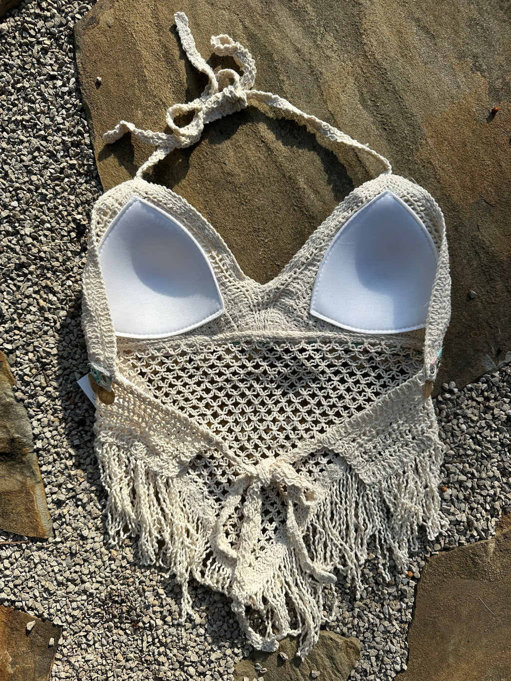 Classic Crochet Triangle Top - Beige – Cierra Lauren